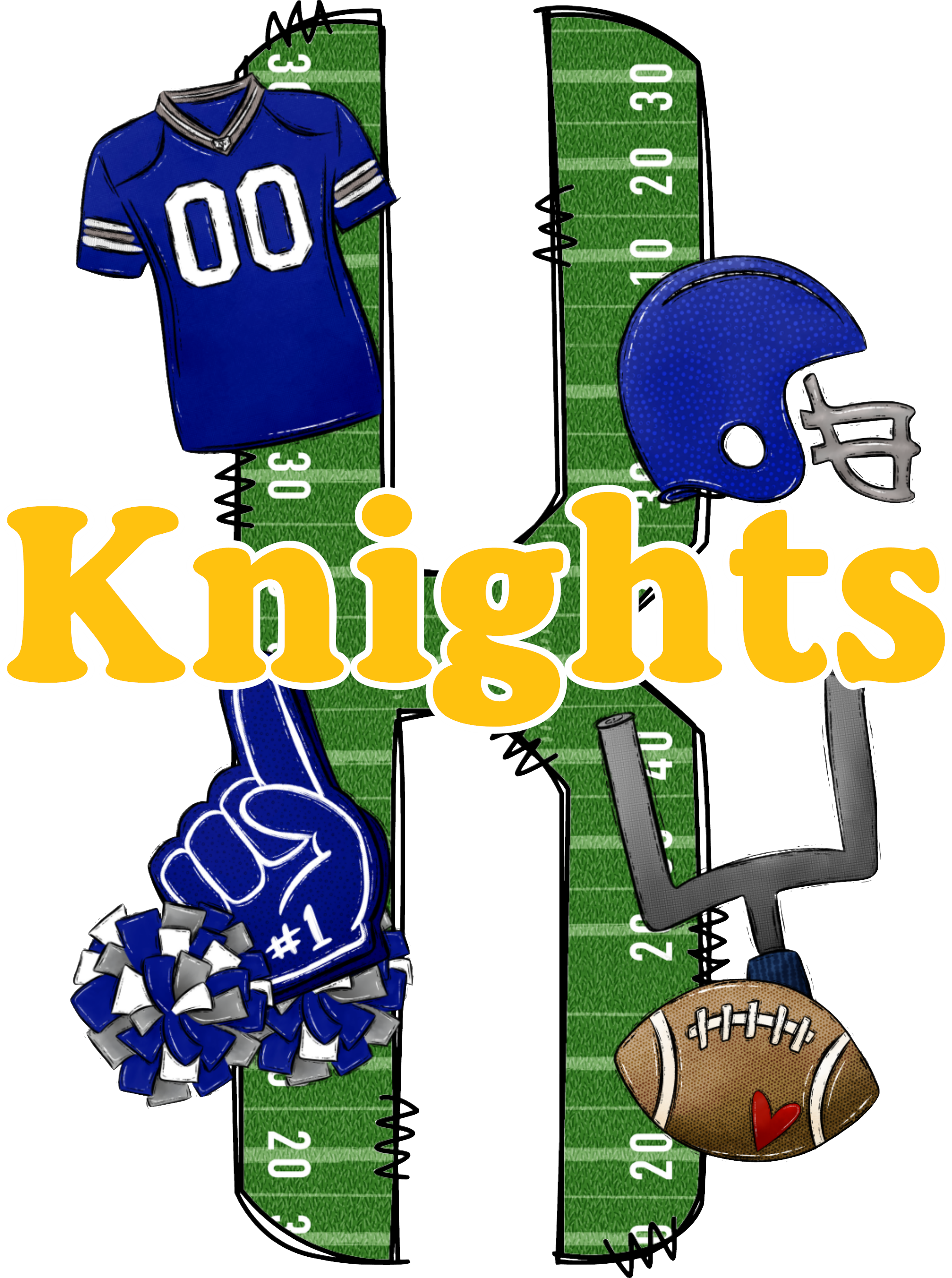 KNIGHTS LETTER FOOTBALL FIELD (Direct To Film) – House of Personalization