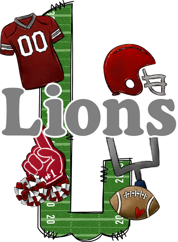 LIONS LETTER FOOTBALL FIELD (Direct To Film) – House of Personalization