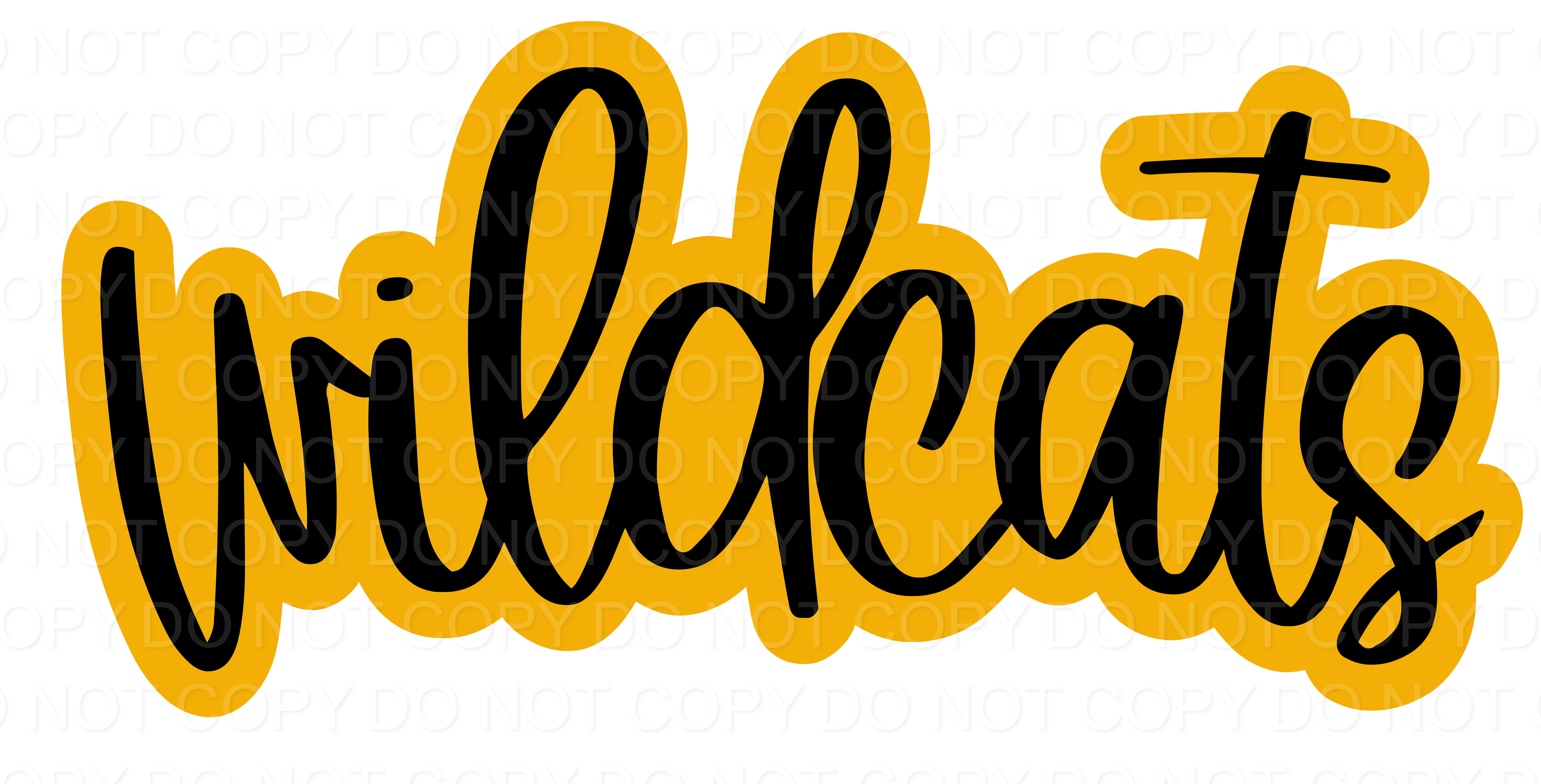Wildcats Script Outline Black/Yellow (Direct To Film) – House of ...